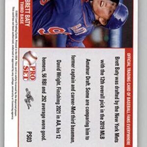 2021 Pro Set Red #PS03 Brett Baty RC Rookie Baseball Trading Card