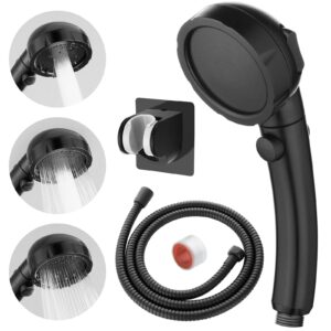 eaarsuo high pressure handheld shower head, rv handheld shower head with hose and on off switch, detachable shower head with adjustable holder (black)