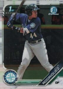 2019 bowman chrome prospects - julio rodriguez - 1st official bowman chrome card - seattle mariners baseball rookie card rc #bcp-33