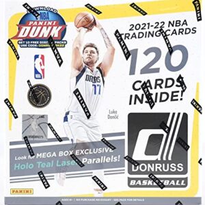 NBA 2021-22 Donruss Basketball Trading Card MEGA Box [20 Packs, Holo Teal Laser Parallels]