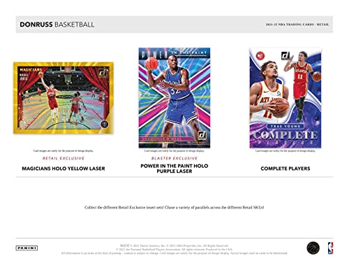 NBA 2021-22 Donruss Basketball Trading Card MEGA Box [20 Packs, Holo Teal Laser Parallels]