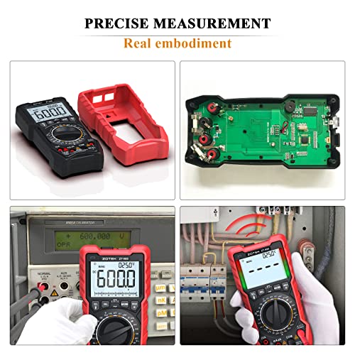 ZOTEK ZT-980 Digital Multimeter Tester True RMS 6000 Counts High Precision Display NCV,Measures Voltage Current Resistance Capacitance Frequency Duty Cycle,Tests Diodes Transistors.