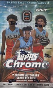 2021-22 topps chrome overtime elite basketball hobby (18 packs/4 cards: 2 autos)