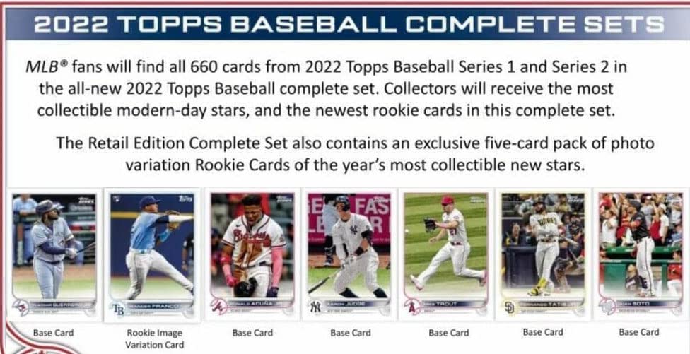 2022 Topps Baseball Factory Retail Set (660 Cards: 5 Rookie Variation Cards)