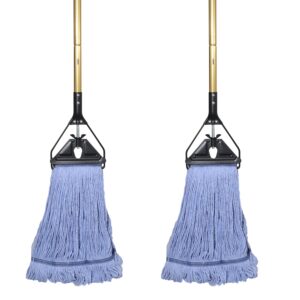 midoneat mop, heavy duty loop end string mop, commercial industrial grade mop for floor cleaning, 2 packs