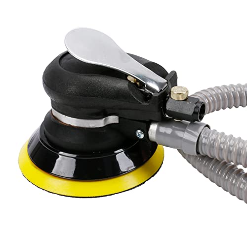 5-Inch Self-Vacuuming Air Random Orbit Sander,Dual Action Palm Sander with Hose and Dust Bag for Car, Wood Wax, Metal Work