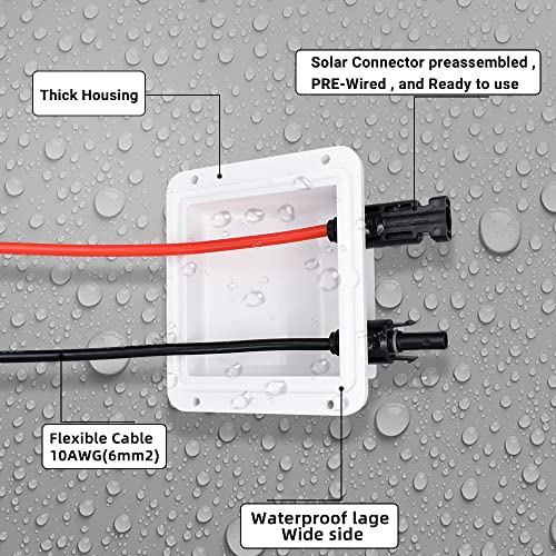 Triproton Solar Weatherproof ABS Double Cable Entry Gland for All Cable Types 6mm² to 12mm² for Solar Project RV, Camper, Boat (10ft)