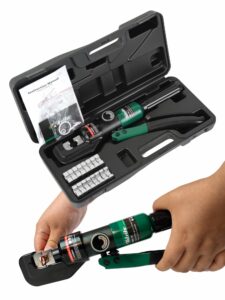 utziko hydraulic cable lug crimper 10 us ton 12 awg to 00 (2/0) electrical terminal cable wire tool kit with 9 die (12awg~00awg crimping tool)