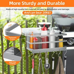 KGDJS Grill Caddy, Upgraded BBQ Caddy Designed for 28"/36" Blackstone Griddles, Removable Griddle Caddy, Space Saving BBQ Accessories Storage Box, Free Drilling Hole & Easy to Install (Grey)