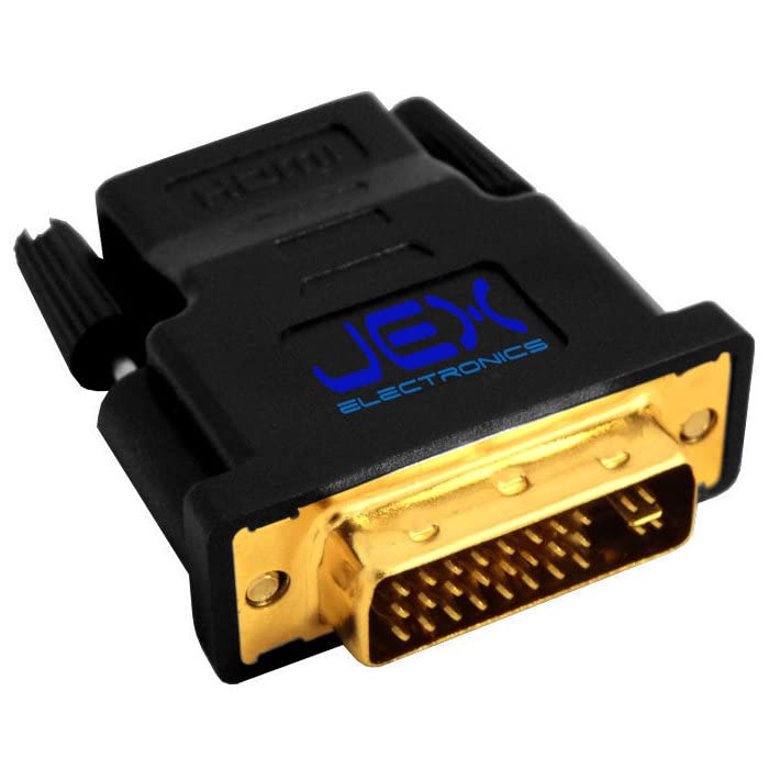 Jex Electronics Male DVI to Female HDMI Converter PC to TV/Projector Gold Plated (DVI-I Dual Link)