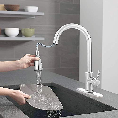 Touch Kitchen Faucet with Pull Down Sprayer, MSTJRY Kitchen Sink Faucets with Pullout Sprayer, Touchless Kitchen Faucet, Stainless Steel Faucets for Kitchen Sinks