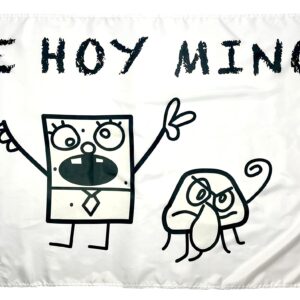 DoodleBob Me Hoy Minoy flag 3x5 feet - funny college dorm wall banner - for apartment home indoor and outdoor - by BelleJunge