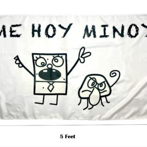 DoodleBob Me Hoy Minoy flag 3x5 feet - funny college dorm wall banner - for apartment home indoor and outdoor - by BelleJunge