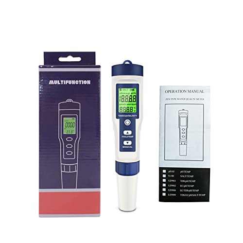 5 in 1 pH Tester for Water, Digital PH Tester Pen 0.01 High Accuracy Water Testing Kits with ATC/EC/TDS/Temp for Hydroponic, Water Quality Monitor, Pool, Aquarium