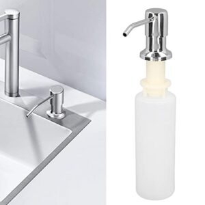 Garosa Soap Dispenser for Kitchen Sink Stainless Steel Built in Soap Dispenser Countertop Pump Head with 10 oz Soap Bottle (9509C Chrome Sink Soap Dispenser)