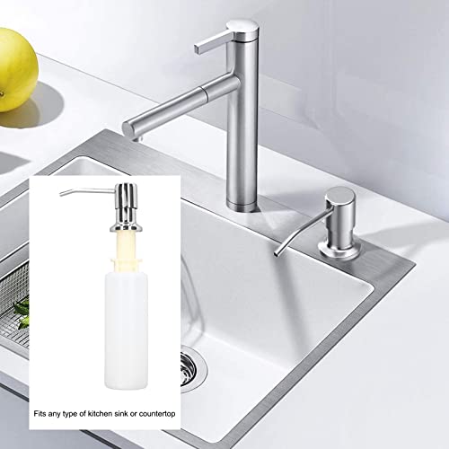 Garosa Soap Dispenser for Kitchen Sink Stainless Steel Built in Soap Dispenser Countertop Pump Head with 10 oz Soap Bottle (9509C Chrome Sink Soap Dispenser)