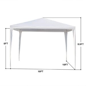 Gappys Carport Canopy Tent 10x10 FT - Heavy Duty White Commercial Party Wedding Gazebo Carport Shelter