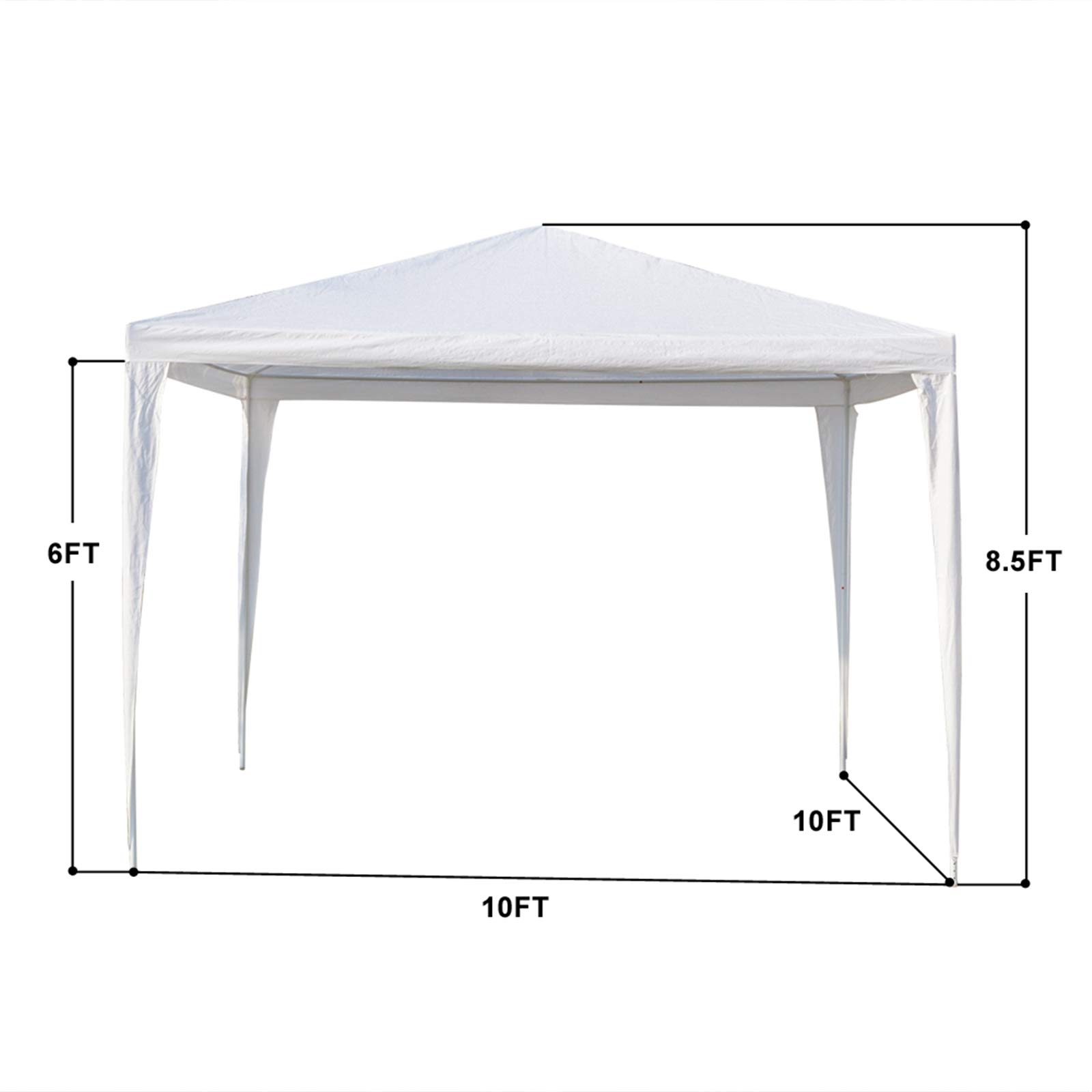 Gappys Carport Canopy Tent 10x10 FT - Heavy Duty White Commercial Party Wedding Gazebo Carport Shelter