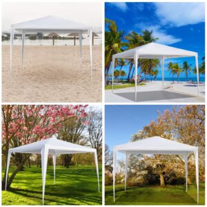 Gappys Carport Canopy Tent 10x10 FT - Heavy Duty White Commercial Party Wedding Gazebo Carport Shelter