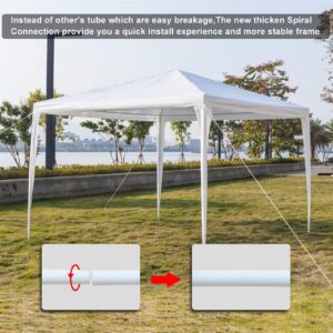 Gappys Carport Canopy Tent 10x10 FT - Heavy Duty White Commercial Party Wedding Gazebo Carport Shelter