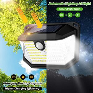 Solar Outdoor Lights - 4 Packs Super Bright 178 LEDs Motion Sensor Wall Lights IP65 Waterproof Solar Powered Security Lights with 270°Wide Angle/3 Modes Lights for Yard Garage Front Door Garden Deck