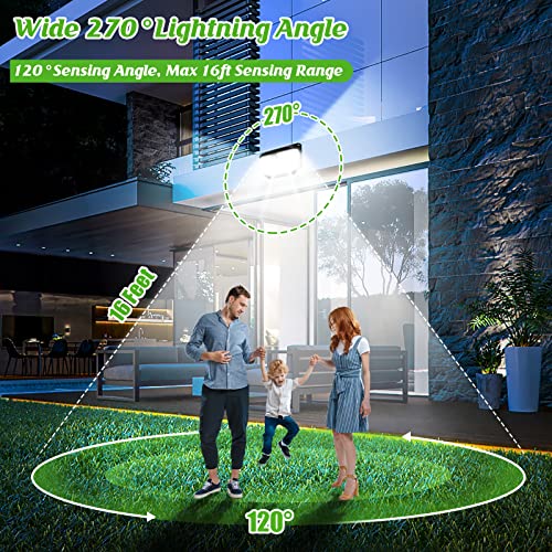 Solar Outdoor Lights - 4 Packs Super Bright 178 LEDs Motion Sensor Wall Lights IP65 Waterproof Solar Powered Security Lights with 270°Wide Angle/3 Modes Lights for Yard Garage Front Door Garden Deck