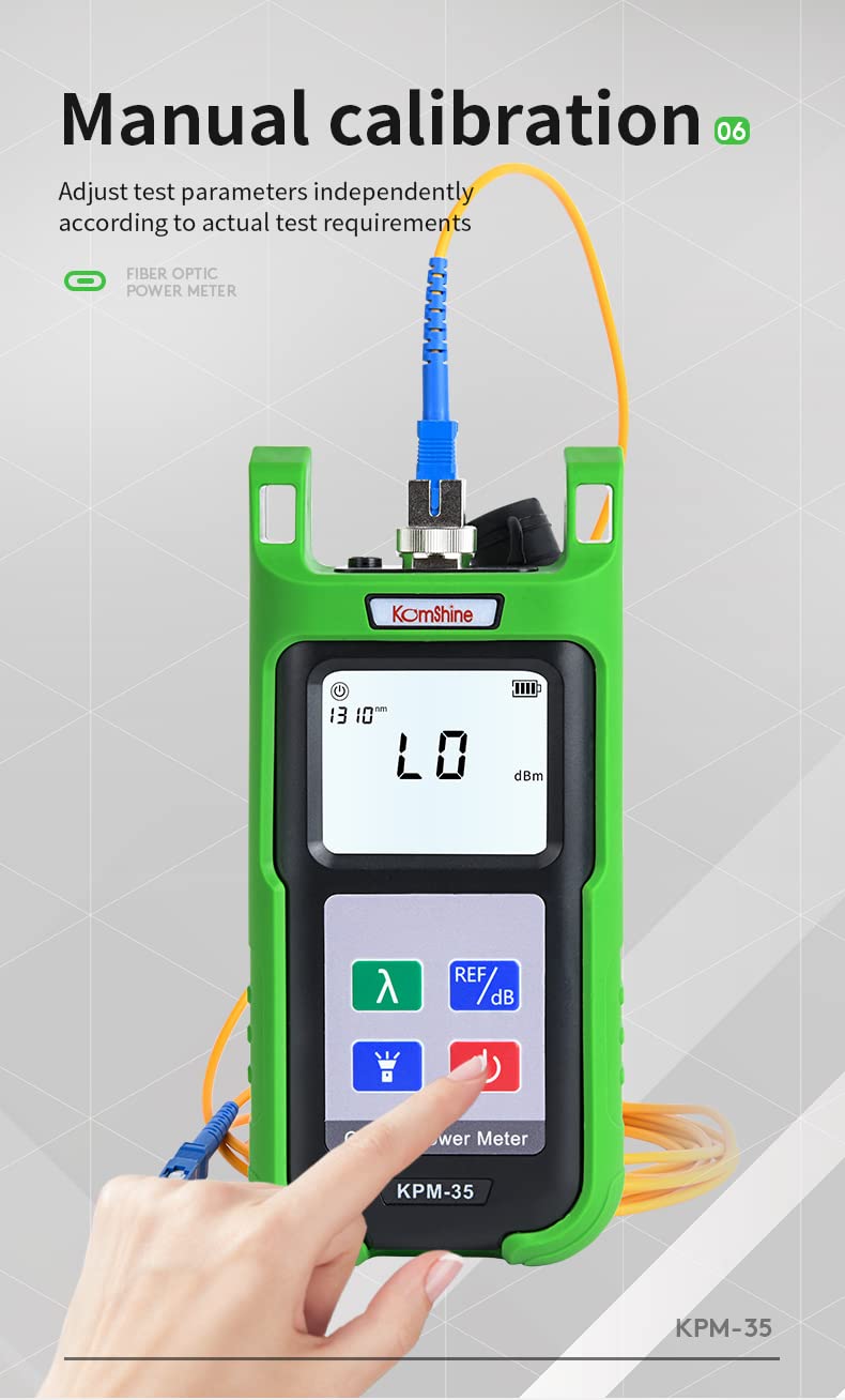 KomShine KPM-35 Optic Fiber Power Meter with Measurement Range -70~+10dBm, Self Calibration Function