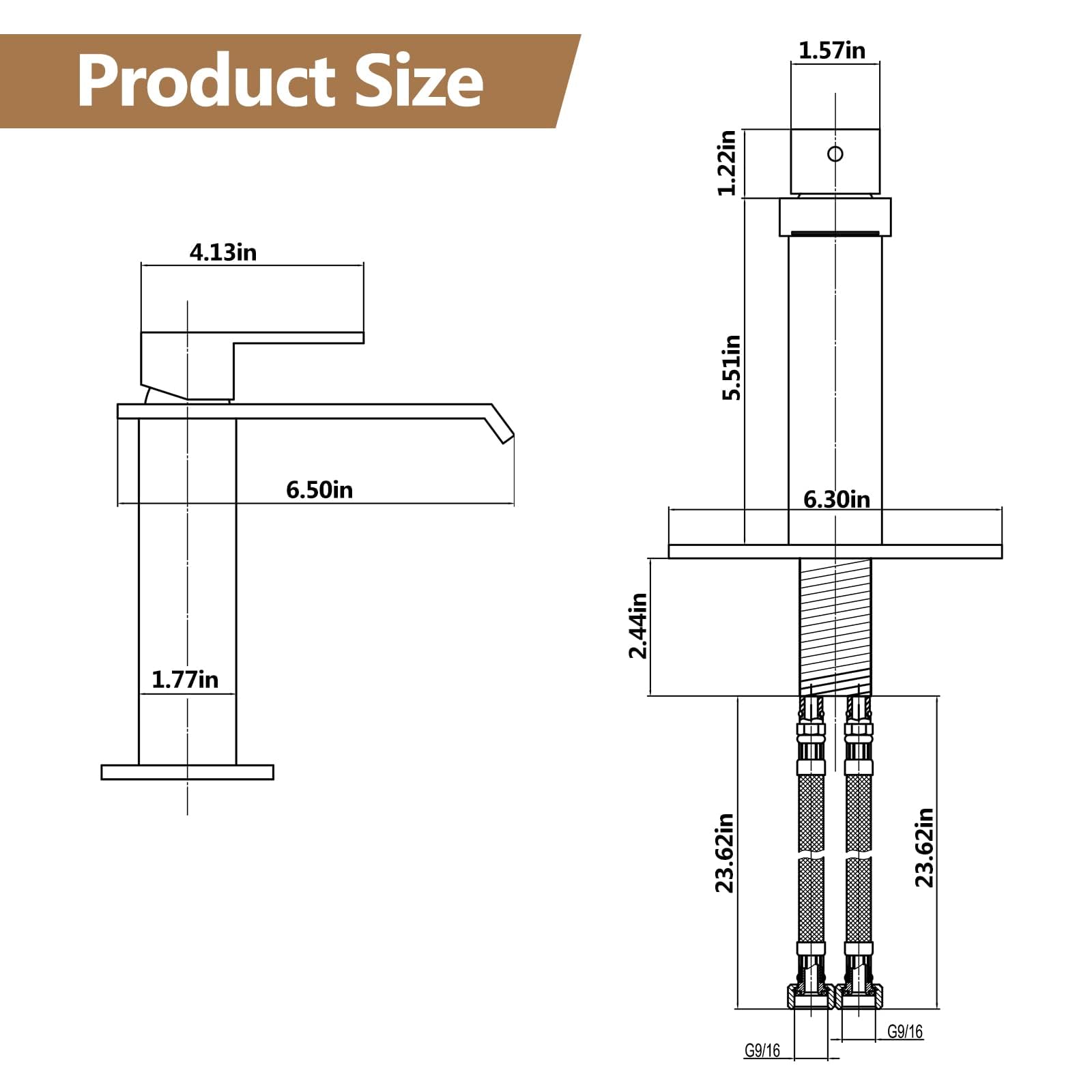 Fransiton Black Waterfall Bathroom Faucet Lavatory Single Handle 1 or 3 Hole Bathroom Sink Faucet Washbasin Faucet with Deck and Pop-up Drain