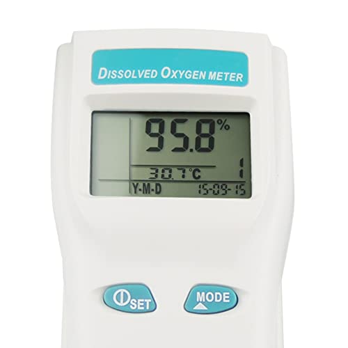 Dissolved Oxygen Meter DO Temperature Tester Water Quality Monitor with Oxygen Electrode for Aquarium, Freshwater, Laboratory, Aquaculture, etc.