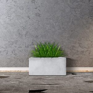 Kante 31.5" L Rectangular Concrete Planters, Outdoor Indoor Modern Plant Pot with Drainage Hole and Rubber Plug for Garden, Patio, Concrete Gray Finish