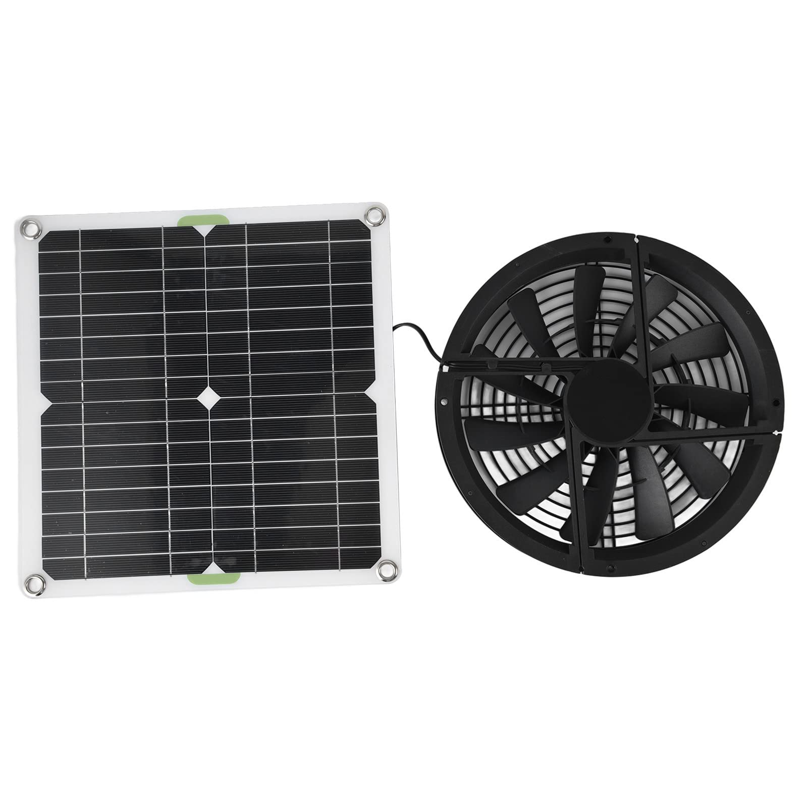 Jiawu Solar Panel Fan Kit, 100W Waterproof Solar Powered Exhaust Fan IP65 Waterproof, Outdoor Portable Ventilator Attic Fan Quietly Cools for Chicken Coops, Greenhouses, Sheds, Pet Houses