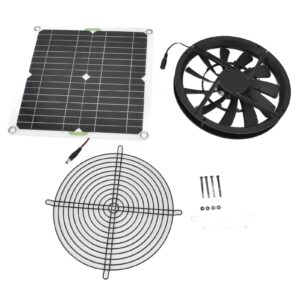 Jiawu Solar Panel Fan Kit, 100W Waterproof Solar Powered Exhaust Fan IP65 Waterproof, Outdoor Portable Ventilator Attic Fan Quietly Cools for Chicken Coops, Greenhouses, Sheds, Pet Houses