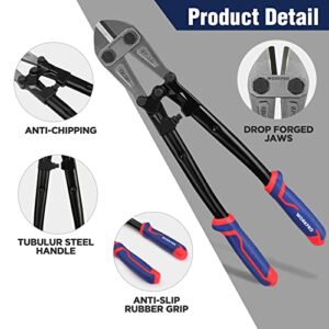 WORKPRO 18" Bolt Cutter, Chrome Molybdenum Steel Blade, Heavy Duty Bolt Cutter with Soft Rubber Grip, Cutting Tool for Cut Chain, Wire, Screw, Rivet