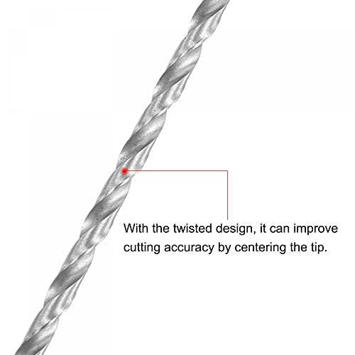 uxcell HSS(High Speed Steel) Extra Long Twist Drill Bits, 3.5mm Drill Diameter 160mm Length for Hardened Metal Woodwork Plastic Aluminum Alloy 6 Pcs