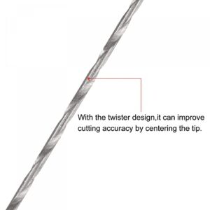 uxcell 20 Pcs 0.5mm Mini Micro Twist Drill Bits, High-Speed Steel Straight Shank Extra Long Drill Bit 80mm for Aluminum Alloy