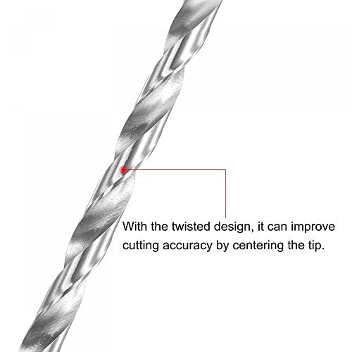 uxcell HSS(High Speed Steel) Extra Long Twist Drill Bits, 6mm Drill Diameter 200mm Length for Hardened Metal Woodwork Plastic Aluminum Alloy 6 Pcs