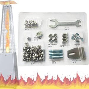 Outdoor Pyramid Propane Patio Heater ​Master Bolt Set - Heater Replacement Hardware Set for Square Glass Tube Patio Heater,polt & Nut & Stud & Wing Nut&fixing Bracket