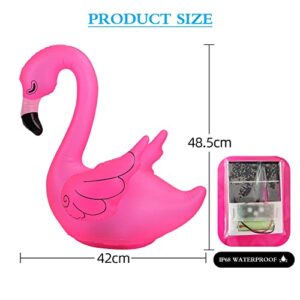 Christmas Pool Floats Lights 2PCS, Solar Flamingo Floating Pool Lights wiht Remote, Inflatable Light Up Flamingo Glow in Dark for Pool Spa Patio, Wedding, Party Christmas Decorations