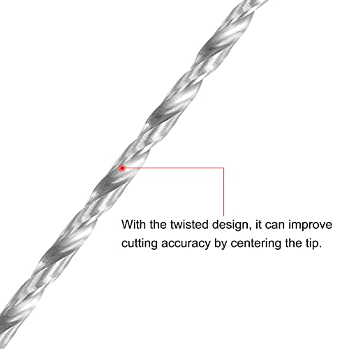 uxcell HSS(High Speed Steel) Extra Long Twist Drill Bits, 3.2mm Drill Diameter 160mm Length 4 Pcs