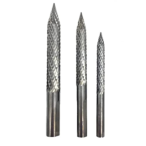 Tire Repair Carbide Cutter, Roujiatk Carbon Steel Nail Mushroom Drill Reamer Bit Carbide Cutter Solid Rotary Burrs Shanks Patch Plug Repair Tools-T3