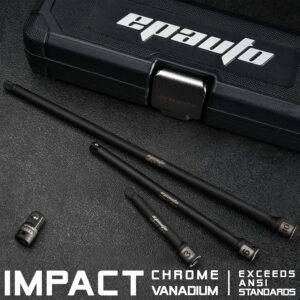 EPAuto 3 Pcs 1/4-Inch Drive Impact Extension Bar Set