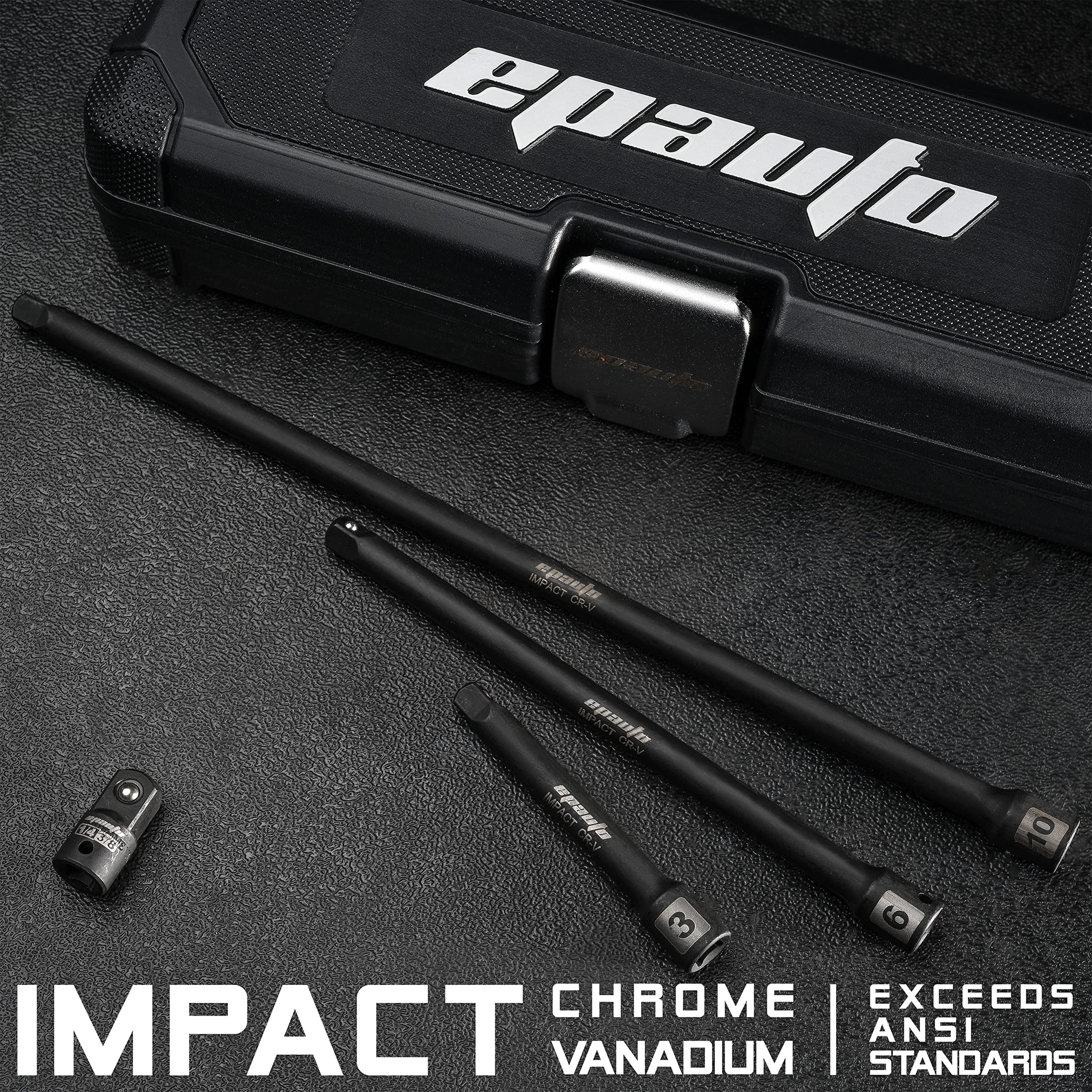 EPAuto 3 Pcs 1/4-Inch Drive Impact Extension Bar Set