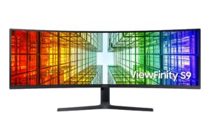 samsung 49" s95ua super ultrawide dual qhd monitor, 4ms, qled, hdr400, usb-c, usb hub, 120hz, height adjustable stand, ls49a950uinxza, 2022, charcoal black