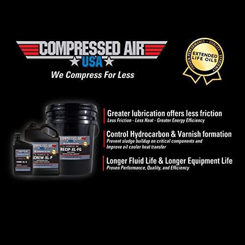 Compressed Air USA Breathing Safe Lubricating Oil for High Pressure Reciprocating Air Compressors - Scuba, SCBA, Medical (1 Gallon)