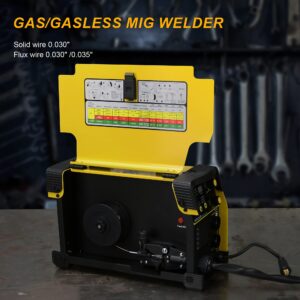 Flameweld MIG ARC TIG 3 In 1 Gas/Gasless MIG Welder Machine, 110/220V MTA1650 Dual Voltage MMA/MIG/Lift Tig Welder, 160Amps MIG Welding Machine