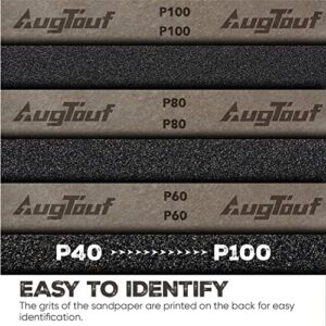 Augtouf 20 Pcs 60 Grit Wet or Dry Sandpaper, Fine Sandpaper Assortment for Wood, Metal, Resin, Automotive, Plastic Multi Purpose - 9x3.6 Inches