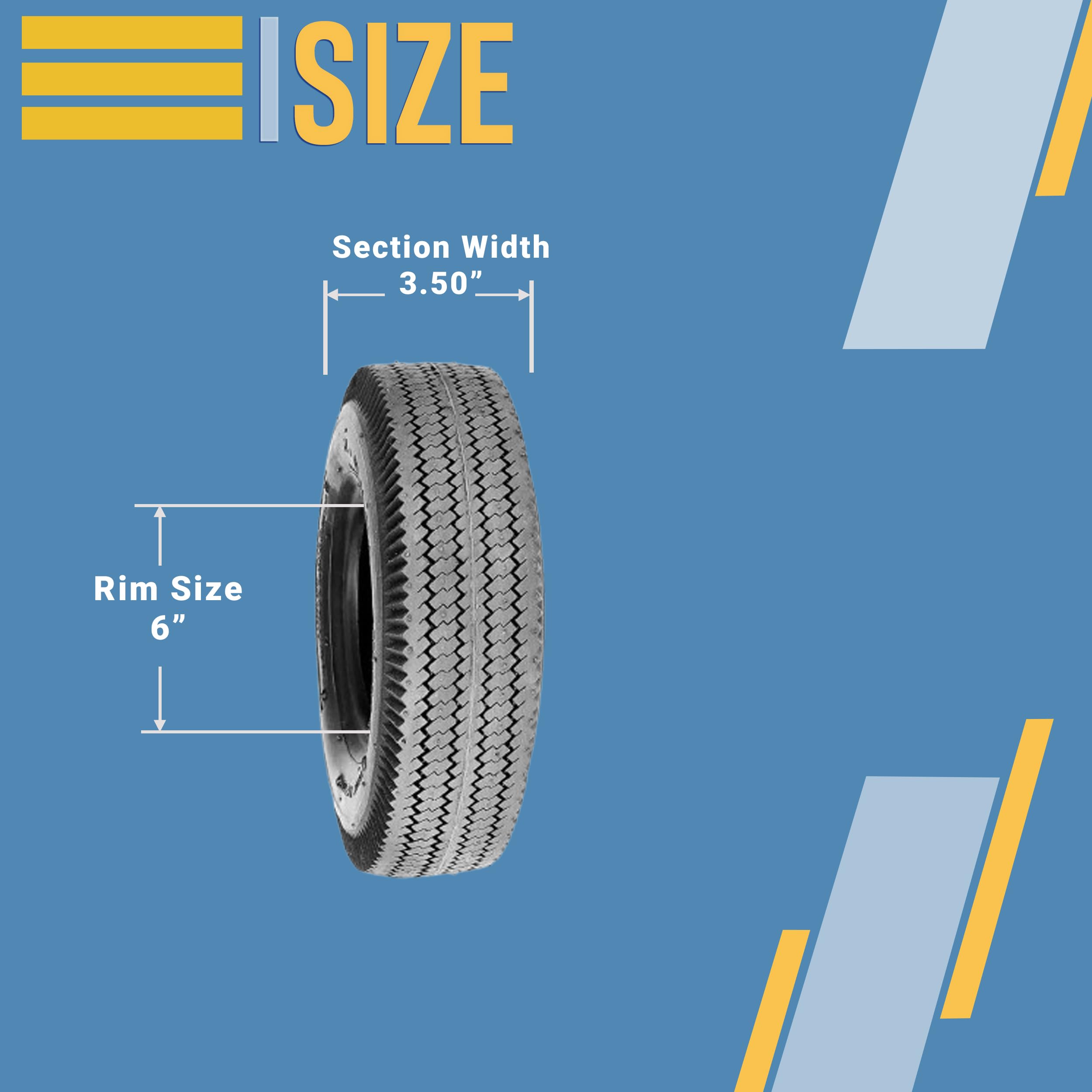 Two 4.10/3.50-6 Sawtooth Tires W/ Tr87 Bent Stem Tubes Cart Dolly 410/350-6, Ensuring Reliability and Durability for Smooth Cart or Dolly Movement - Cart Dolly 410/350-6