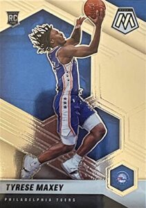 2020-21 panini mosaic tyrese maxey basketball rookie card #203 - philadelphia 76ers