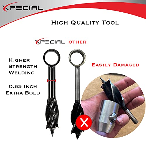 XPECIAL Survival Settlers Tool Set, Bushcraft Hand Auger Wrench with Pocket Chainsaw, Bushcraft Gear and Equipment Scotch Eye Wood Drill Peg and Manual Hole Maker Multitool for Camping, Bushcrafting