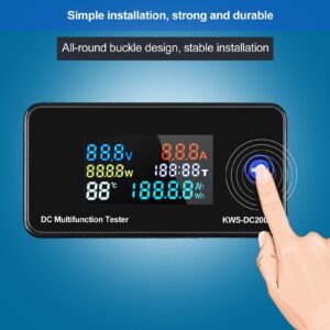 diymore DC 0-200V 50A LCD Display Digital Current Voltage Power Meter DC Amp and Volt Meter Current Energy Monitor Voltmeter Ammeter Wattmeter Panel with 50A Shunt